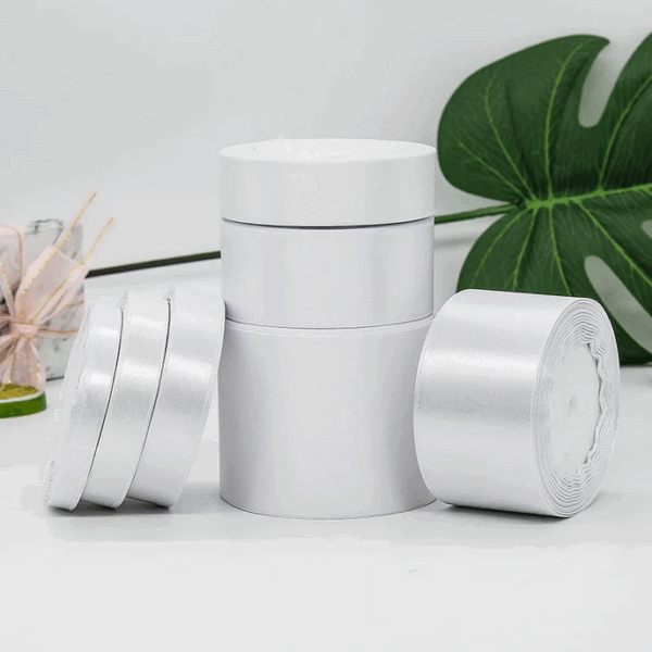 White Satin Ribbon | 19 Sizes (2mm-100mm) & 10+ Shades - RibbonBuy