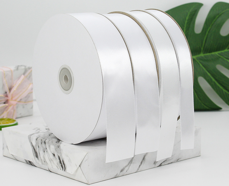 White Satin Ribbon | 19 Sizes (2mm-100mm) & 10+ Shades - RibbonBuy